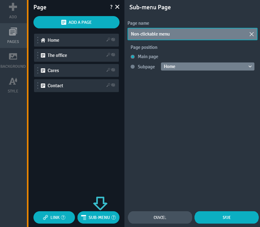 Add a page – WebSelf